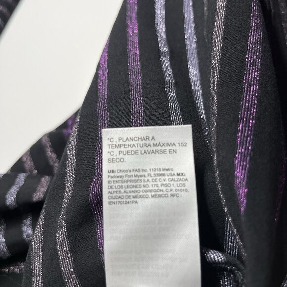 Chico's | Tops | Nwt Chicos Large Black Stripe Layering Long Sleeve Tee ...